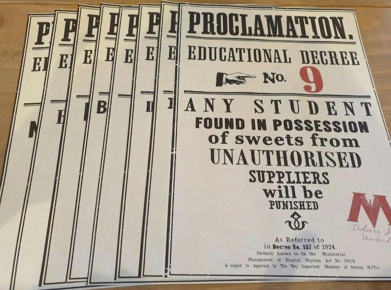 8 A4 Harry Potter Proclamation Posters Ready for Immediate Digital ...