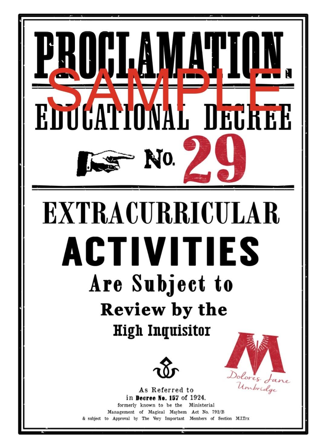 8 A4 Harry Potter Proclamation Posters Ready for Immediate Digital ...