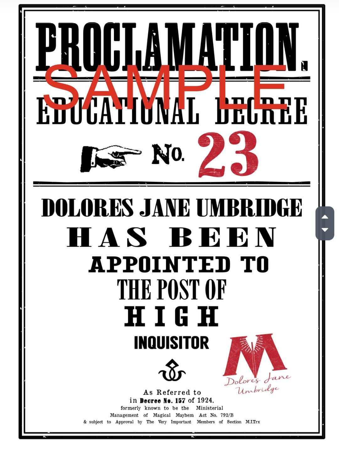 8 A4 Harry Potter Proclamation Posters Ready for Immediate Digital ...