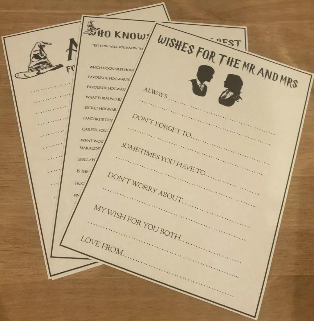 A5 Harry Potter Hen / Bachelorette Party Pack Ready for Immediate ...