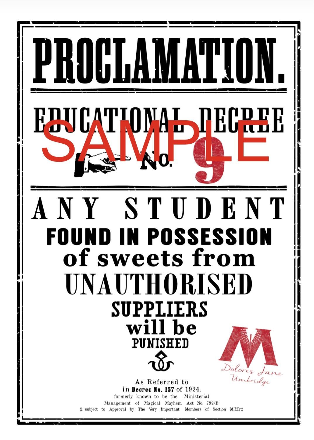 8 A4 Harry Potter Proclamation Posters Ready for Immediate Digital ...