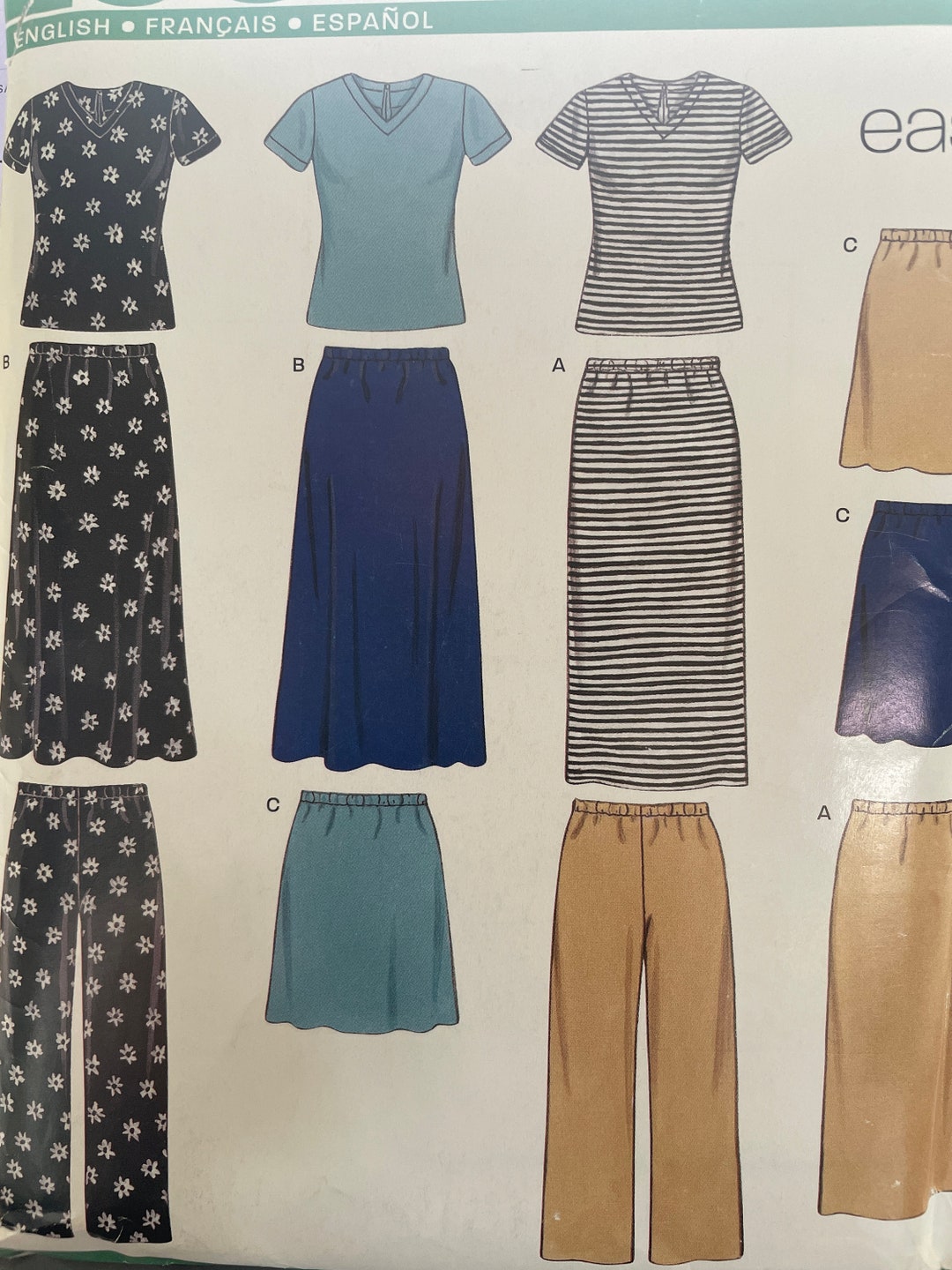 Nice Wardrobe Pattern Including Flared Maxi Skirt, Pants and V-neck Top ...