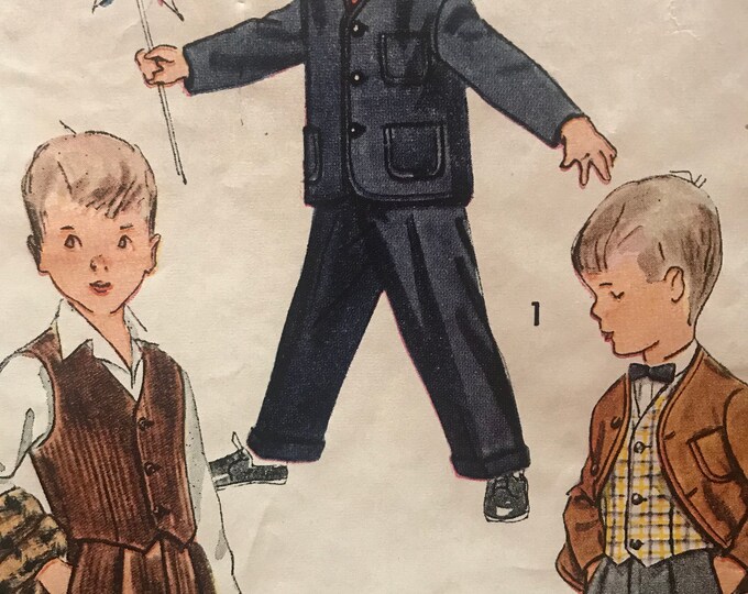 Dapper Vintage 1950's Boy's Vest, Jacket and Trouserssimplicity ...