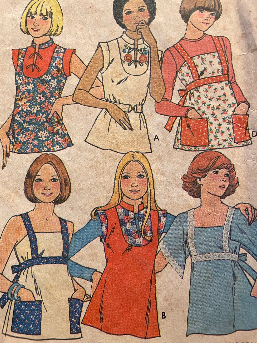 Vintage 1970's Smock Style Tops With Embroidery Transfermccalls ...