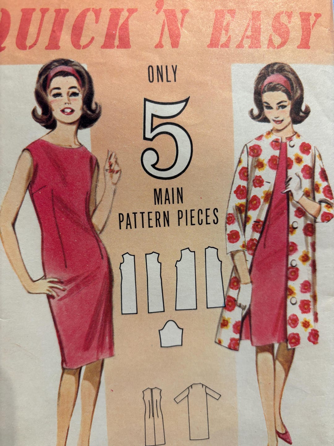 Vintage 1960's Very Easy Sheath Dress and Coat Pattern---butterick 3029 ...