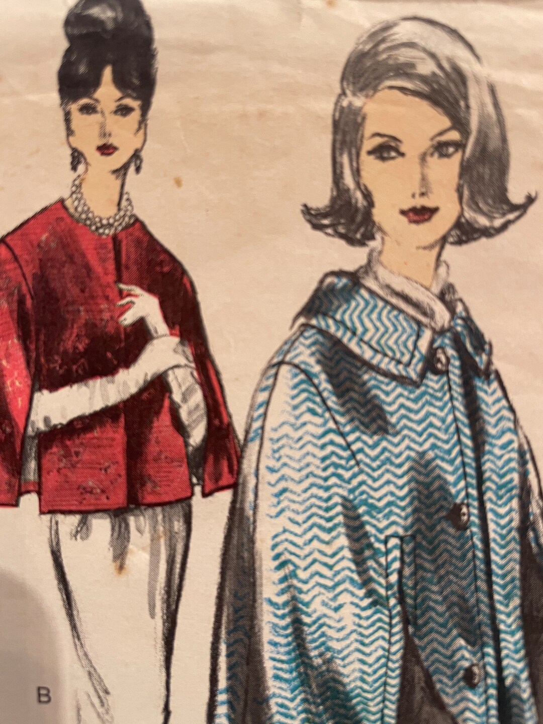 Vintage 1960's Cape Pattern With Several Variations---vogue 6032---size ...