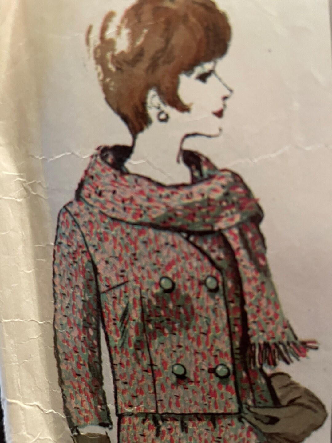 Vintage 1960's Designer Fashion Double Breasted Suit and Scarf Pattern ...