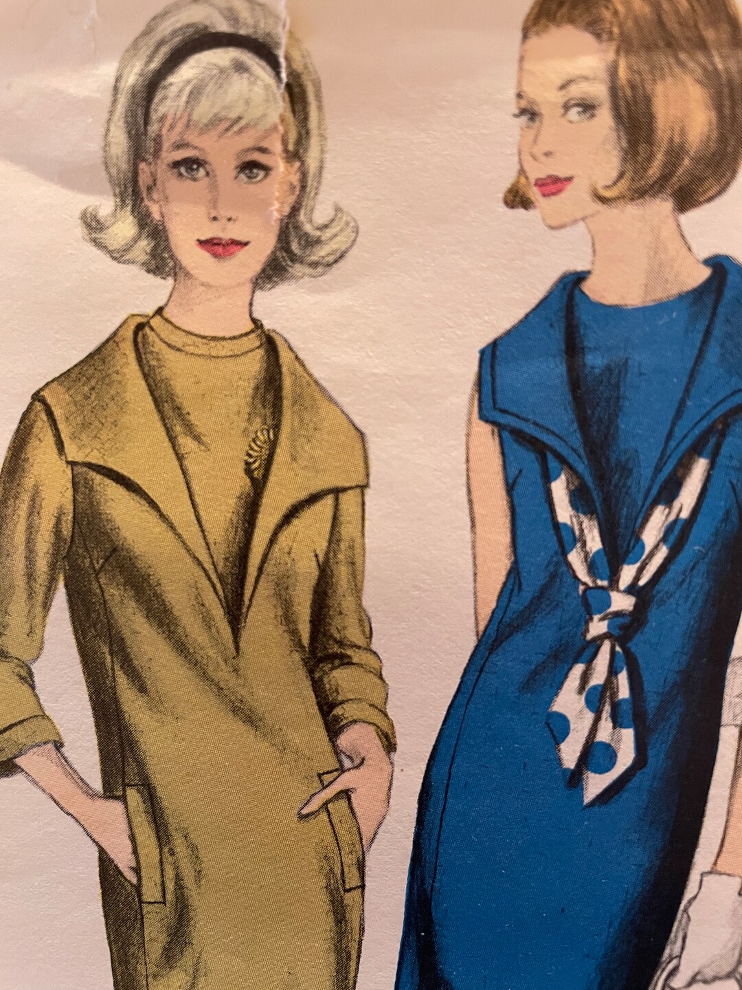 Vintage 1960's Dress With Dickey and Sailor Style Collar---vogue 6223 ...