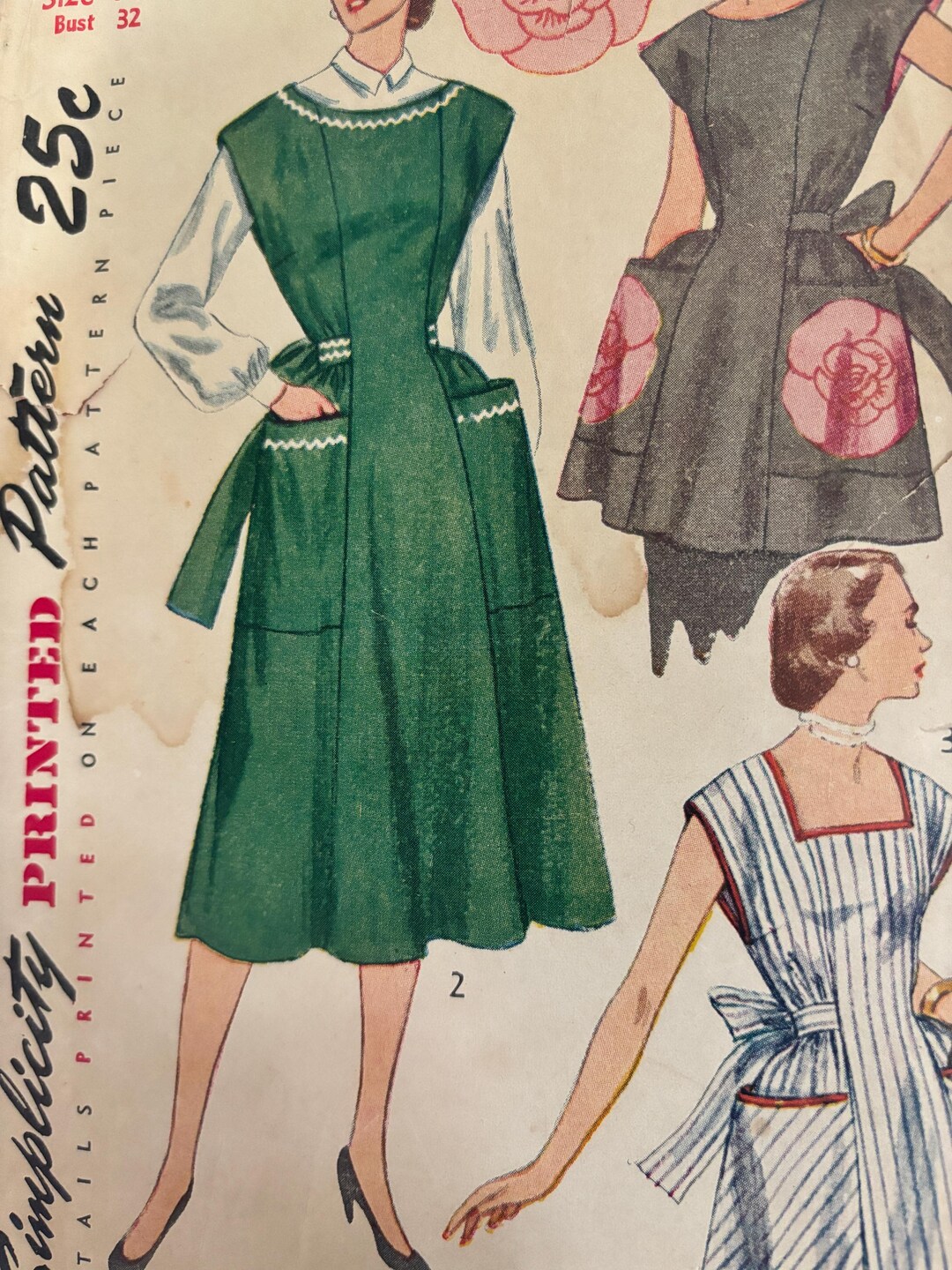 Vintage 1950's Apron Pattern With Large Patch Pocketssimplicity ...