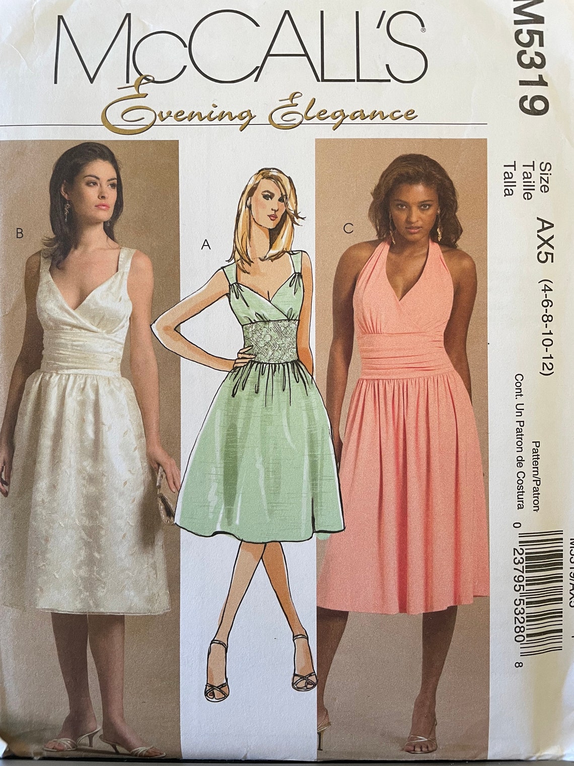 Gorgeous Halter Top Evening Dress Pattern---mccalls 5319---sizes 4-12 ...