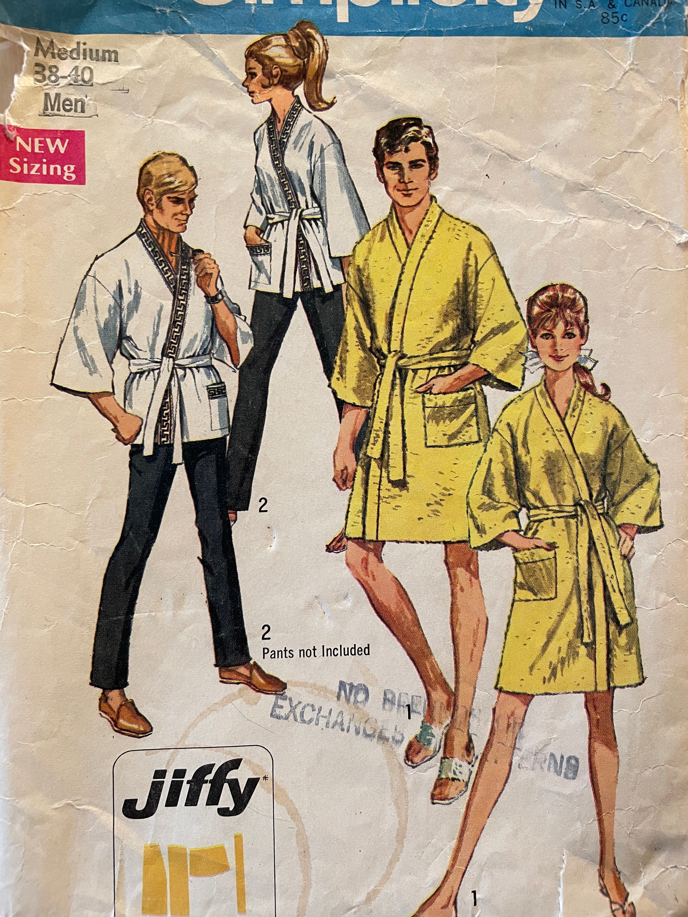 Vintage 1960's Jiffy Men's Kimono Patternsimplicity - Etsy