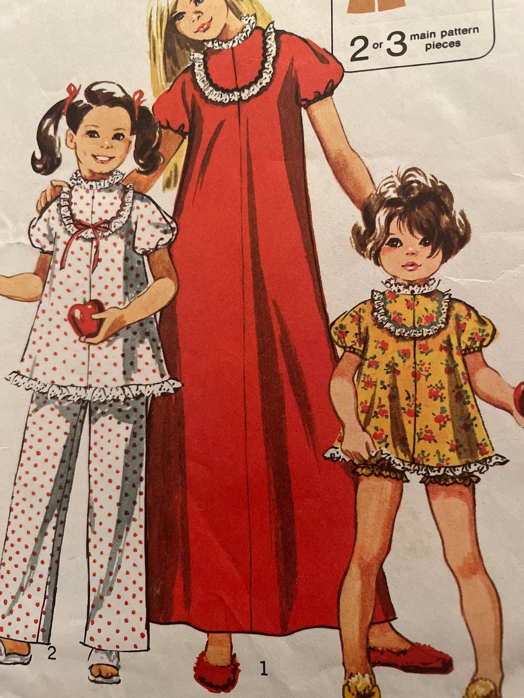 Adorable Vintage 1970's Girls Lanz Style Baby Doll Pajamas and ...