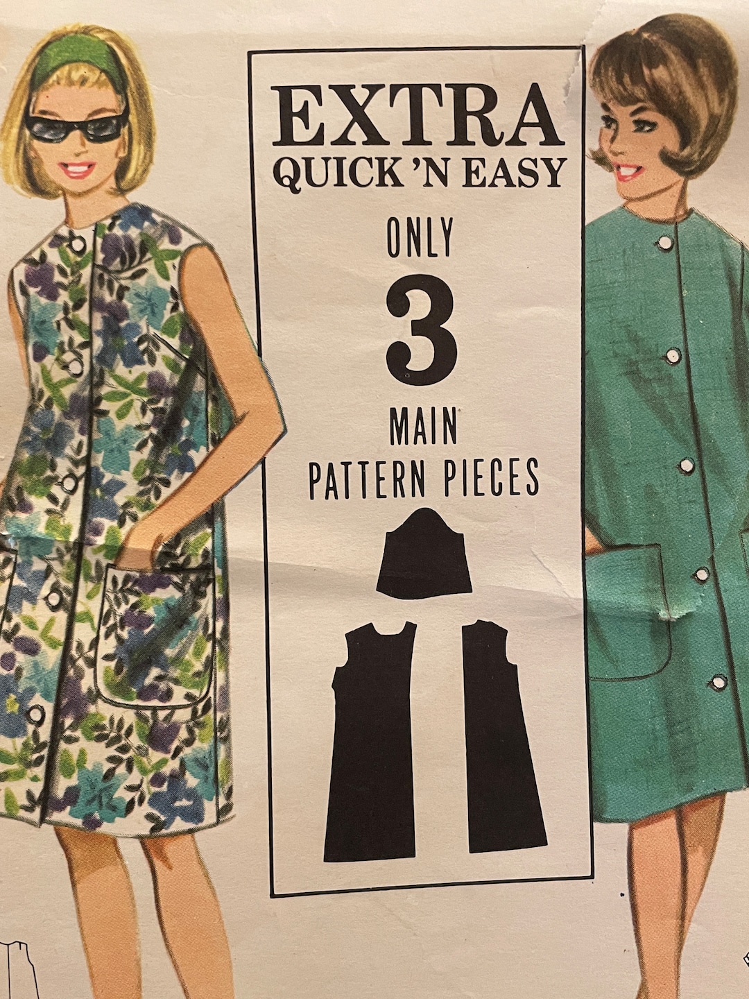 Fab Vintage 1960's A-line Beach Dress or Housecoat With Large Patch ...