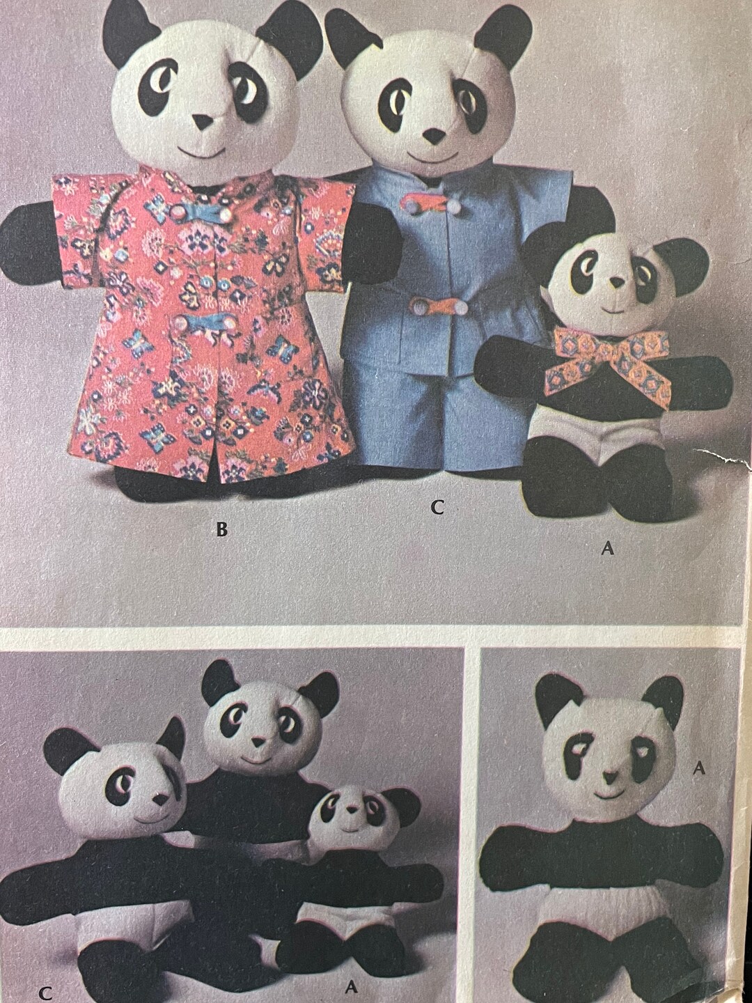 Vintage 1970's Panda Family Pattern With Clothesmccalls 3358UNCUT and ...