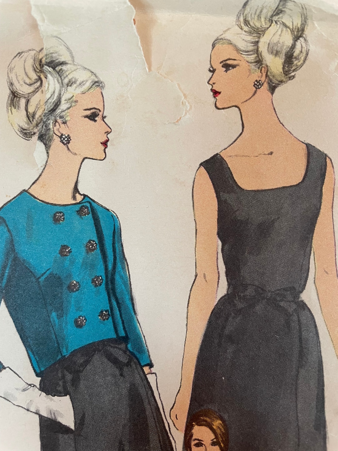 Classy Vintage 1960's Double Breasted Cropped Jacket and Dress ...