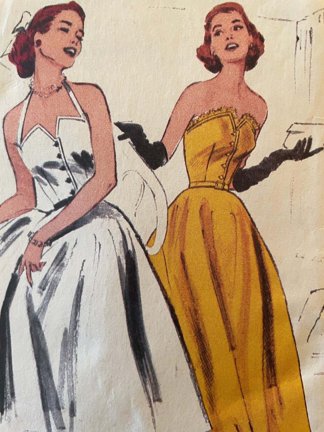 Retro Style Strapless Evening Gown Pattern---butterick 6174---sizes 14 ...