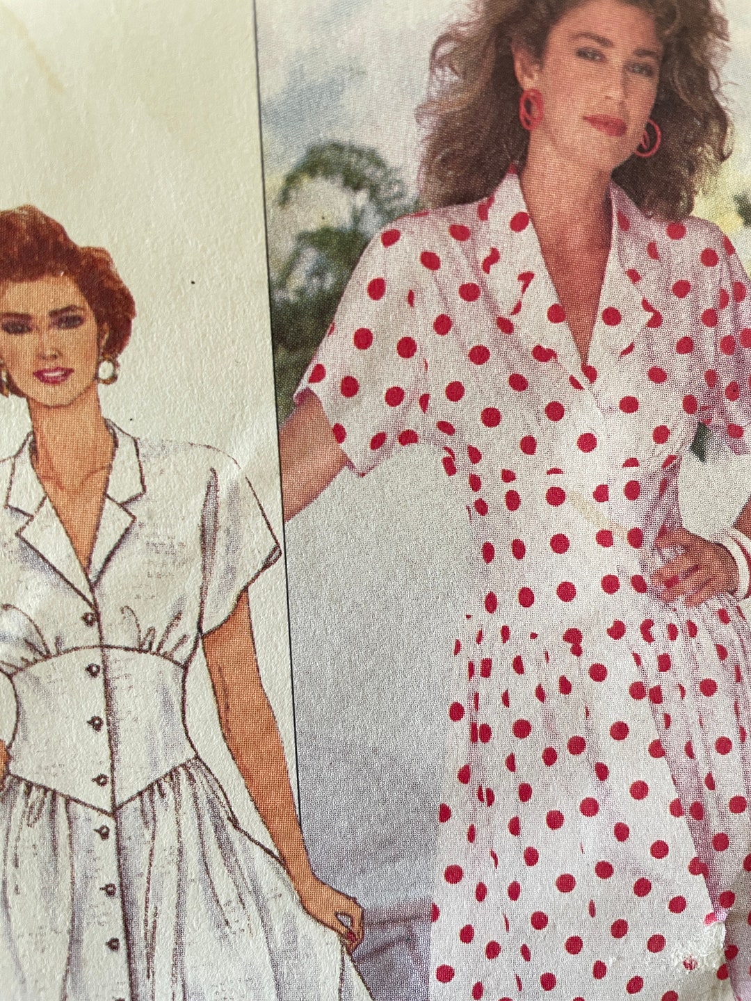 Pretty Dress Pattern With Flared Skirt, Gathered Midriff and Sleeve ...