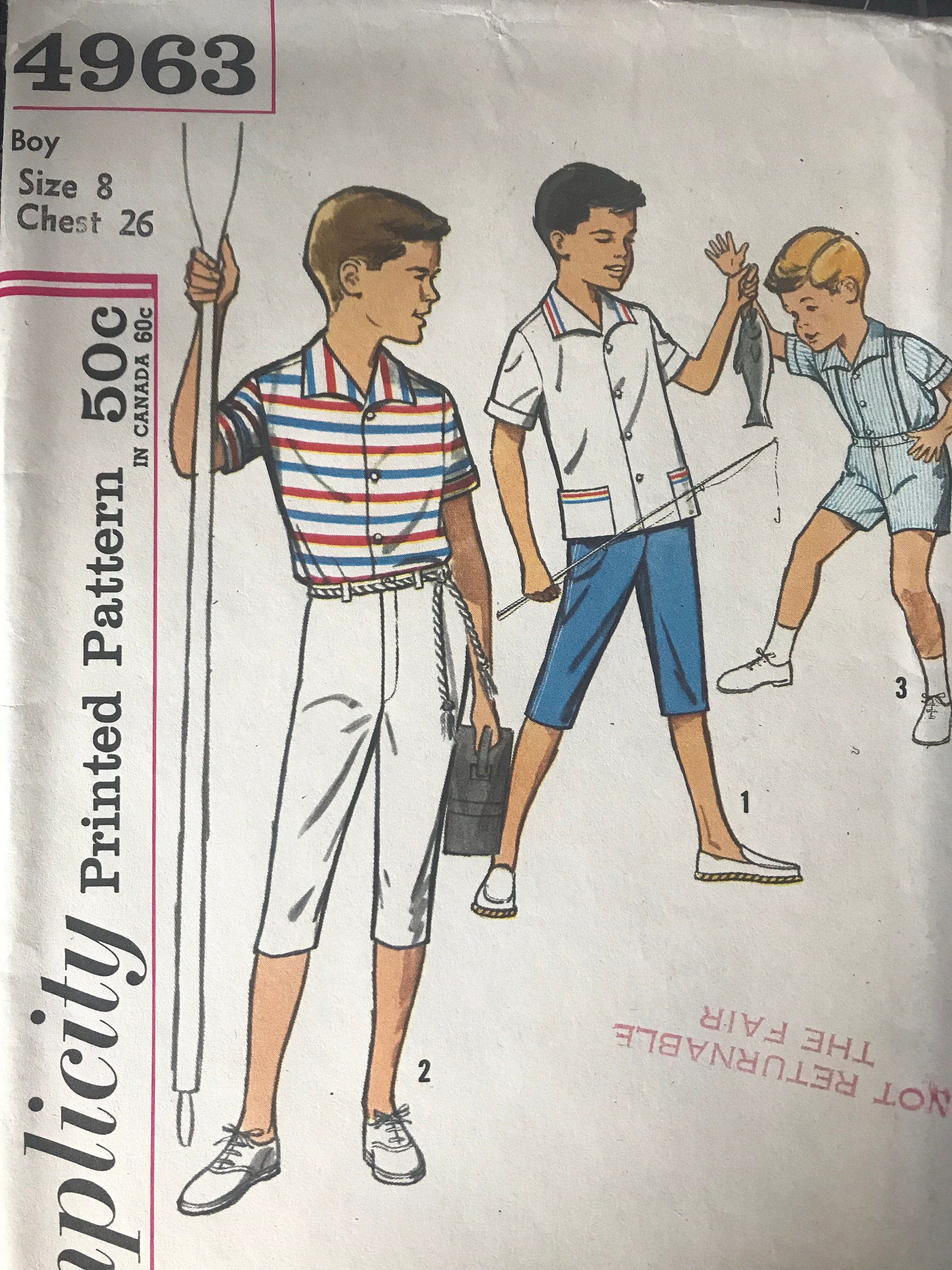 Gorgeous Graphics Vintage Boys Shirt and Pants Pattern With - Etsy