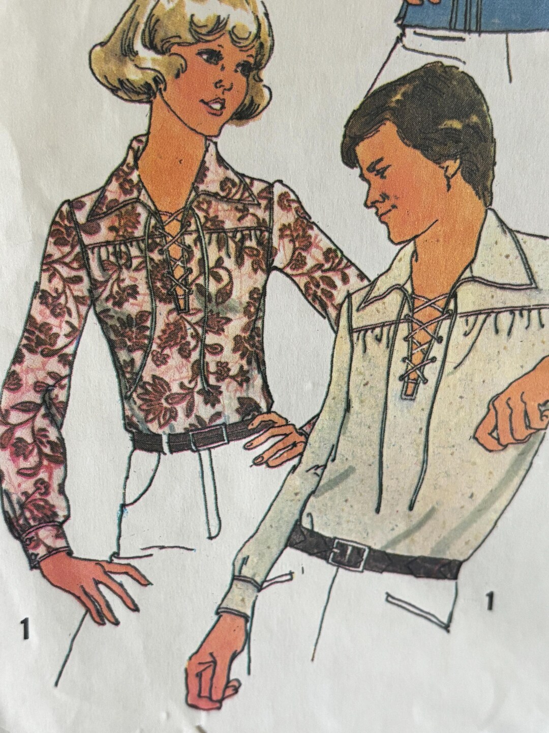 Vintage 1970's Lace-up or V-neck Top Pattern---simplicity 6957---size ...