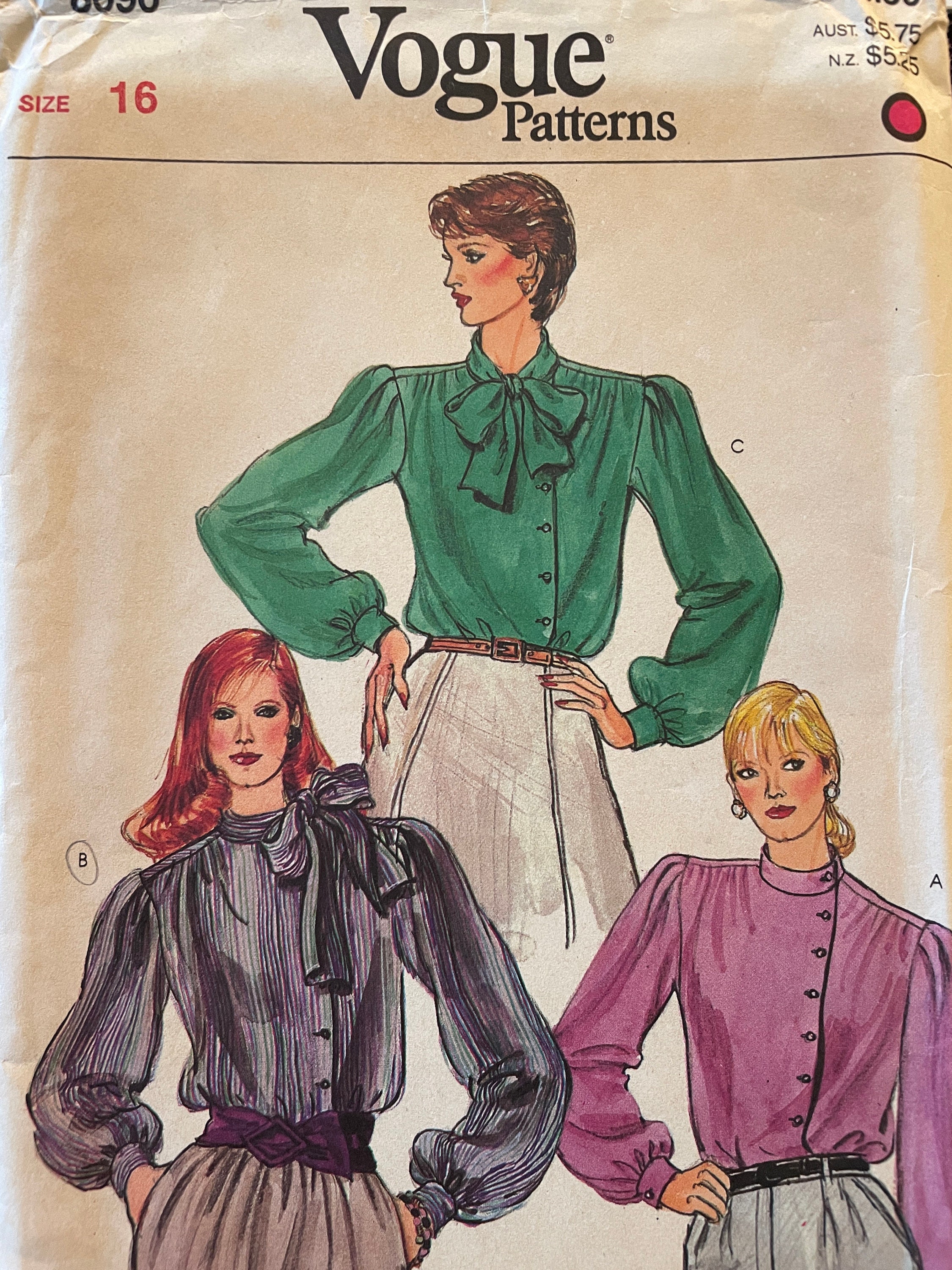 Vintage 1970's Pussy Bow Blouse Pattern With - Etsy