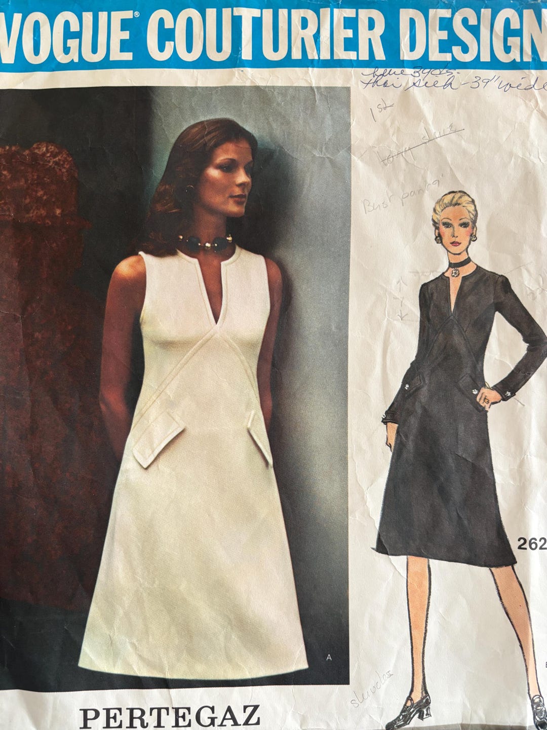 Vintage 1970's Vogue Couturier Design A-line Dress Pattern by Pertegaz ...