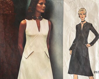 Vintage 1970's Maxi or Below Knee Length A-line Dress Pattern---vogue ...