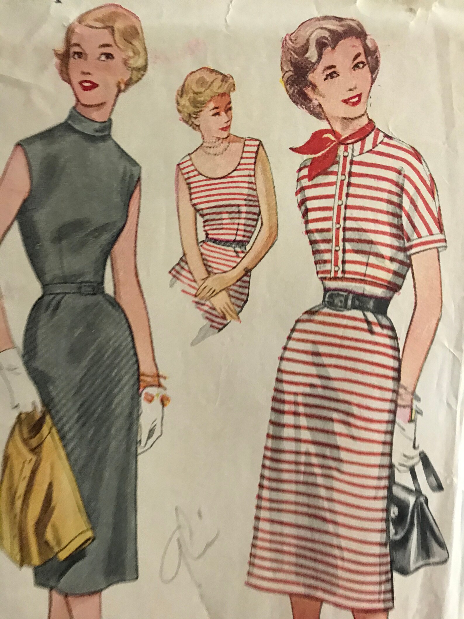 CLEARANCE Vintage 1952 Cropped Jacket and Slim Dress Pattern ...
