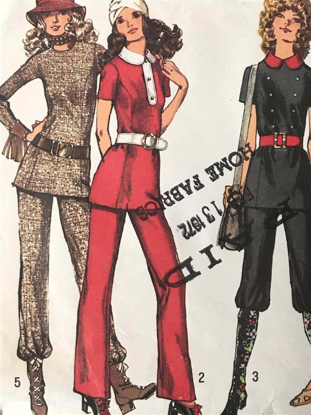 Vintage 190's Princess Seam Tunic With Variations and Pants Pattern ...