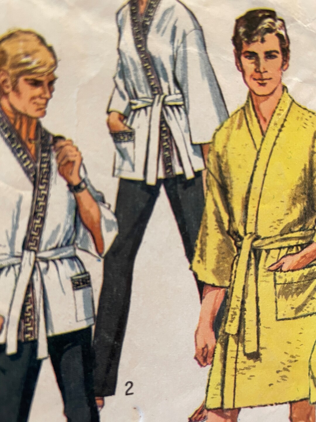 Vintage 1960's Jiffy Men's Kimono Patternsimplicity 8256size Medium 38 ...