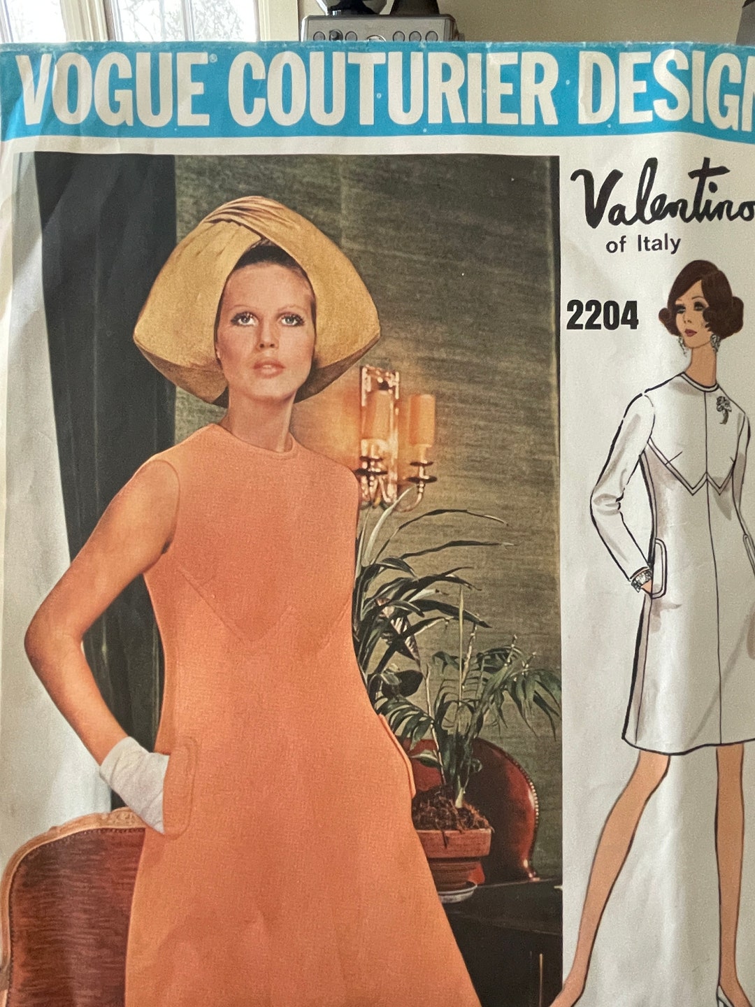 Vogue Couturier A-line Dress Pattern by Valentino---vogue 2204---size ...
