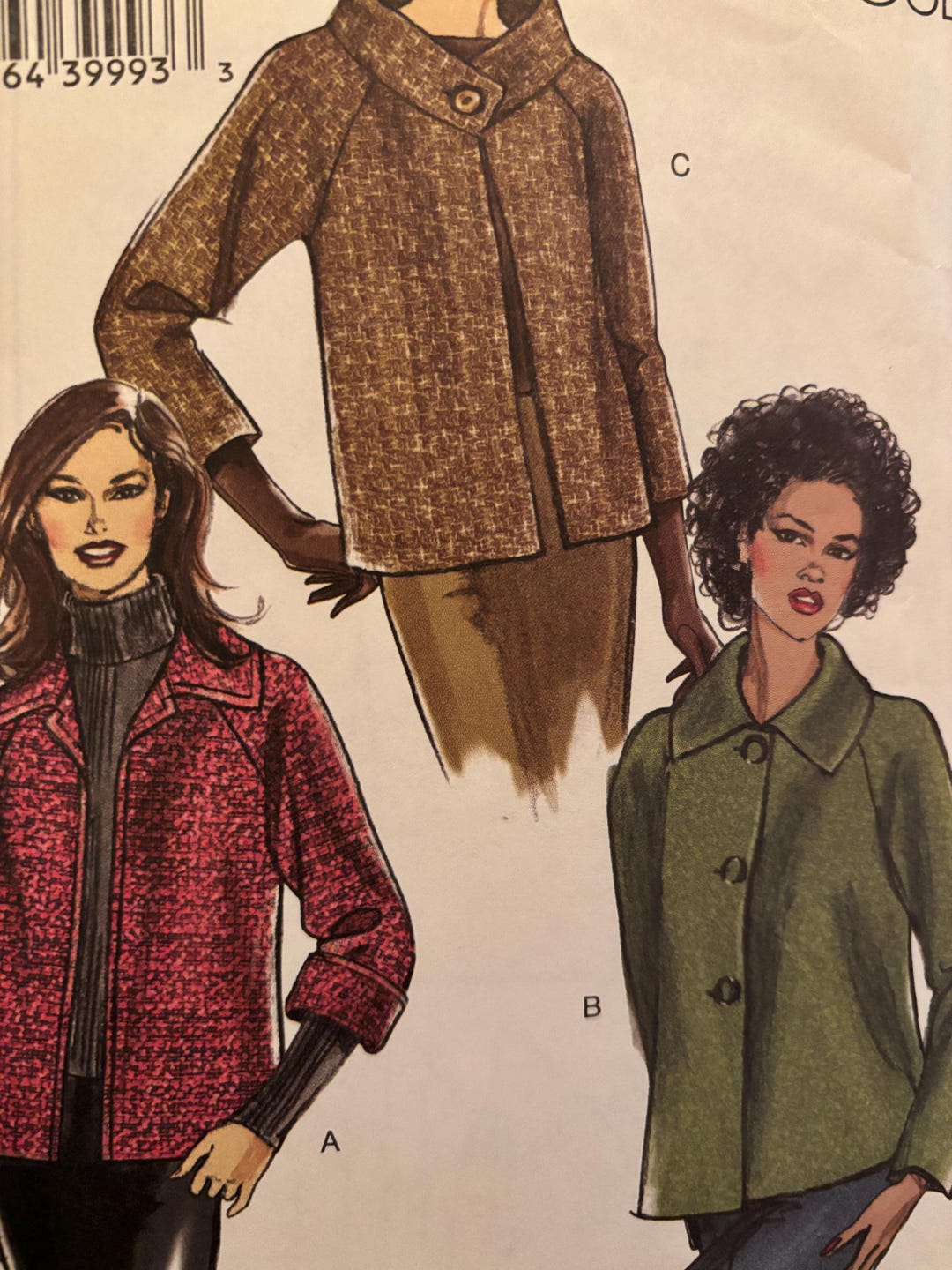 Very Easy Jacket in Three Styles---vogue 8123---sizes 16-22 Bust 38-44 ...