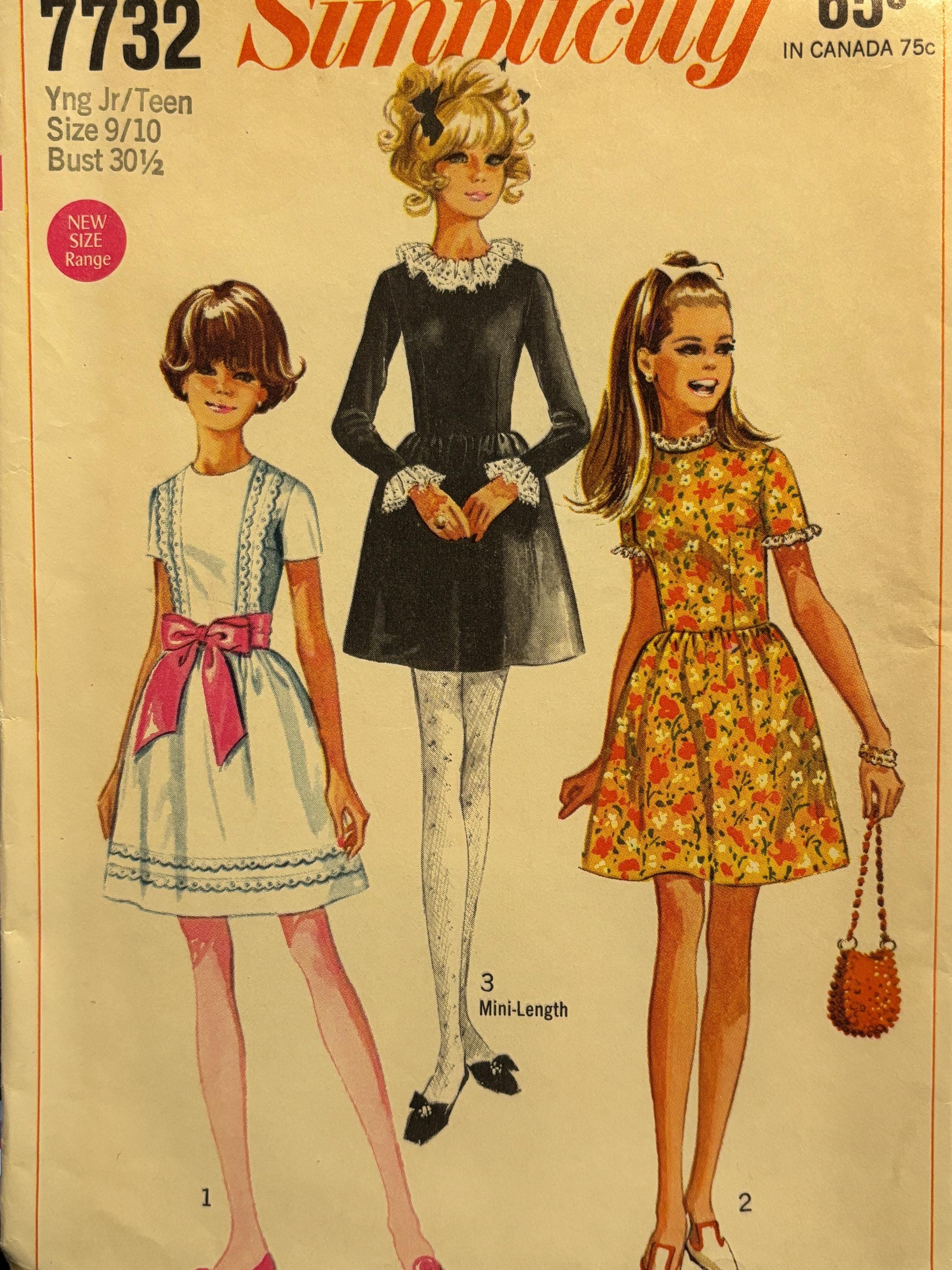 Cute Vintage 1960's Dress Pattern With Lace Trim---simplicity 7732 ...