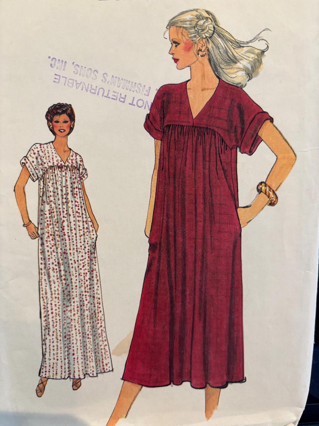 Vintage 1970's Easy Pullover Yoked Dress Pattern in Two Lengths---vogue ...