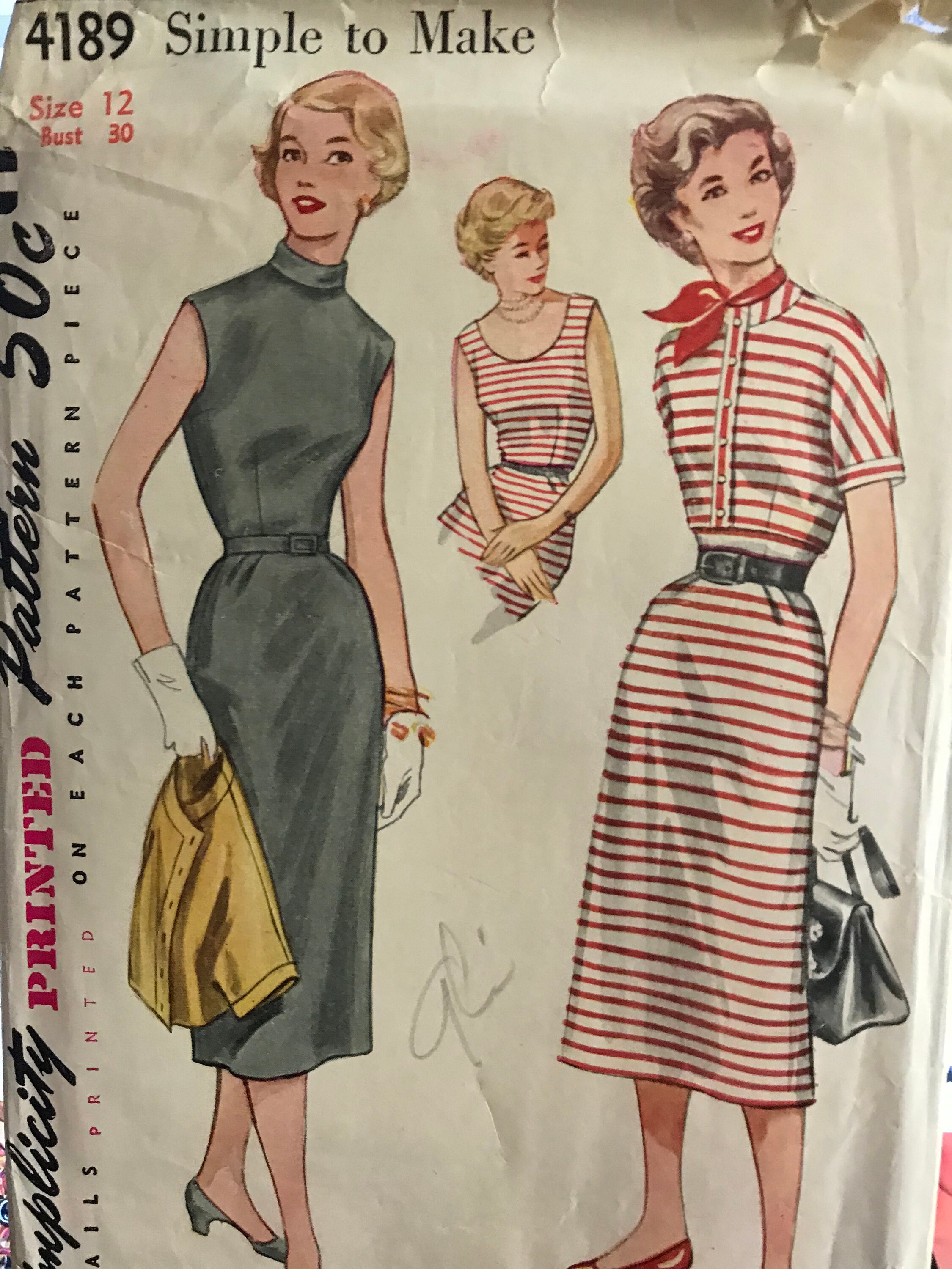 CLEARANCE Vintage 1952 Cropped Jacket and Slim Dress Pattern ...