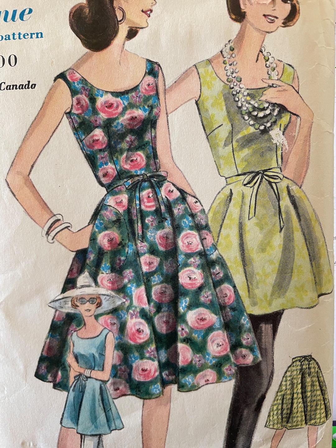 Vintage 1960's Back Wrap Dress, Skirt, Tunic and Pants Pattern---vogue ...