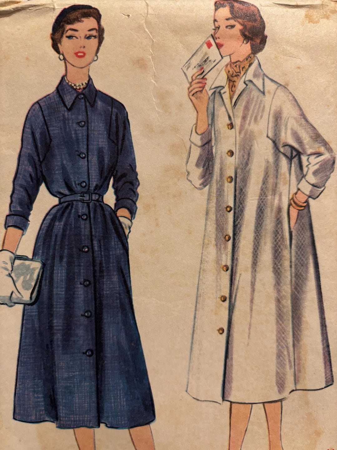 Vintage 1950's Swing Coat, Duster, or Shirt Dress Patternmccalls ...