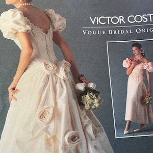 Stunning Victor Costa Bridal Gown and Bridesmaid Pattern---vogue Bridal ...
