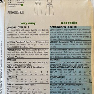 Very Loose-fitting Overalls Patternbutterick 6096sizes 9/10, 11/12 and ...