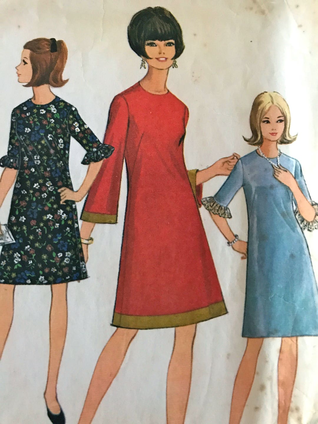 Chic Vintage 1960's Little Black Dress Patternmccalls 8417size 3-5 Bust ...