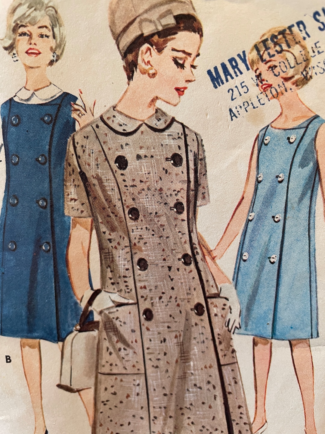 Vintage 1960's Double Breasted Maternity Dress, Jumper and Blouse ...