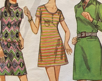 Vintage 1970's Maxi or Below Knee Length A-line Dress Pattern---vogue ...