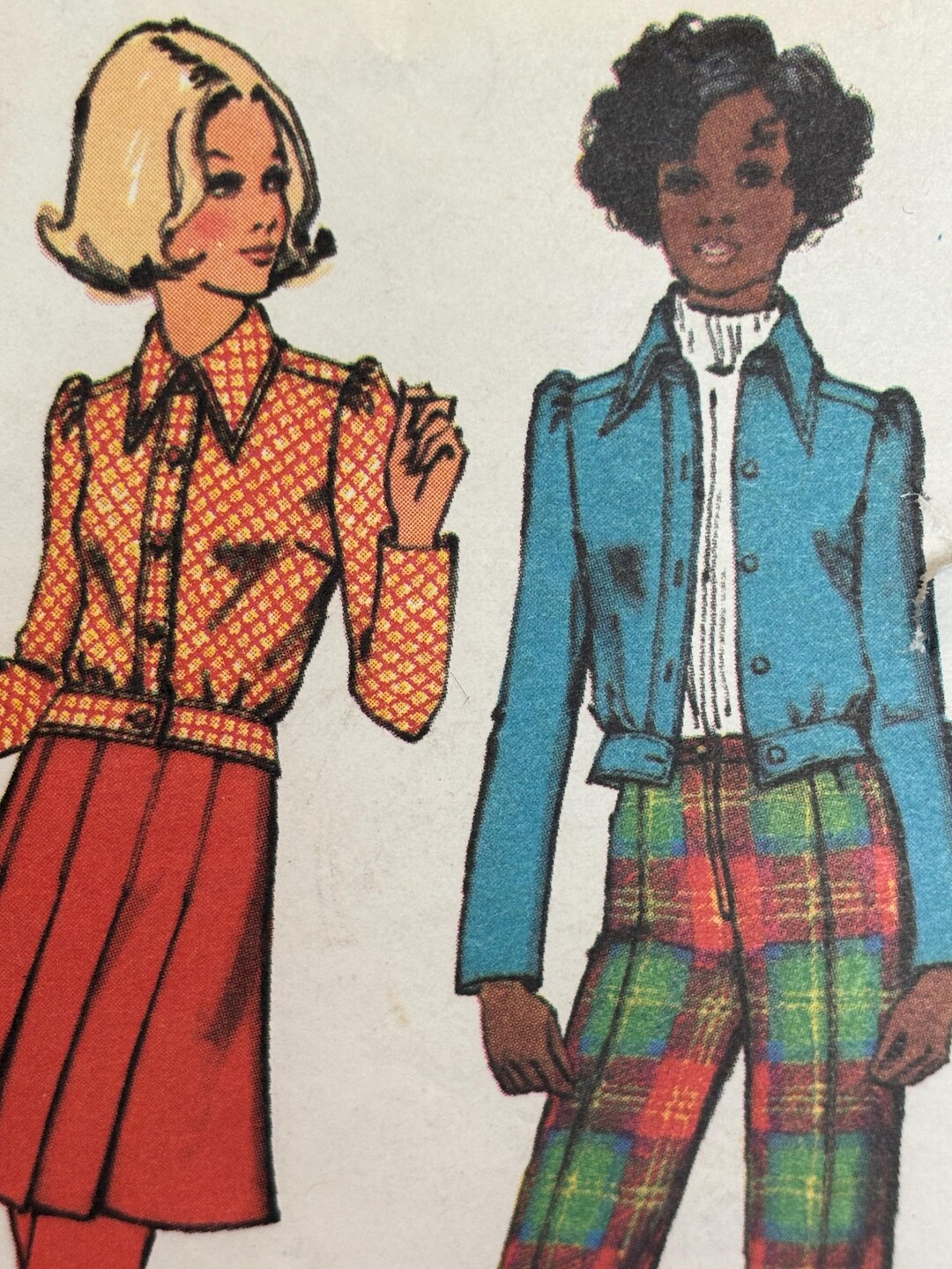 Vintage 1970's Jacket With Puff Sleeves, Mini A-line Skirt, Maxi Skirt ...