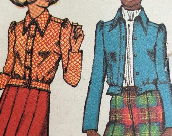 Vintage 1970's Dress Pattern With High Ruffled Collar and Puff Sleeves ...