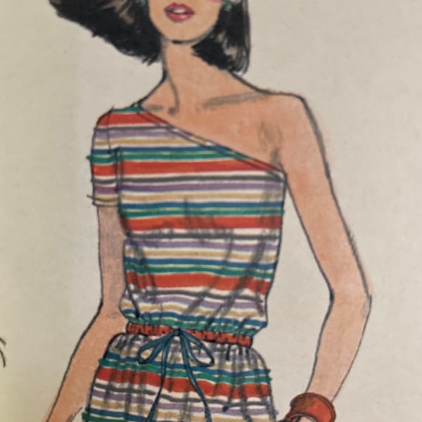 One Shoulder Dress Pattern - Etsy