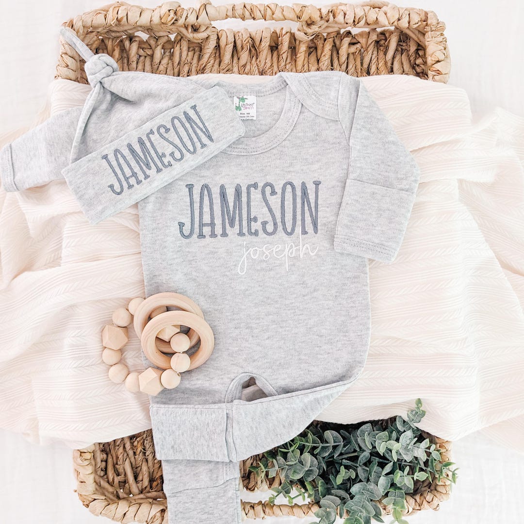 Personalized Baby Boy Hospital Outfit With Name, Custom Newborn ...