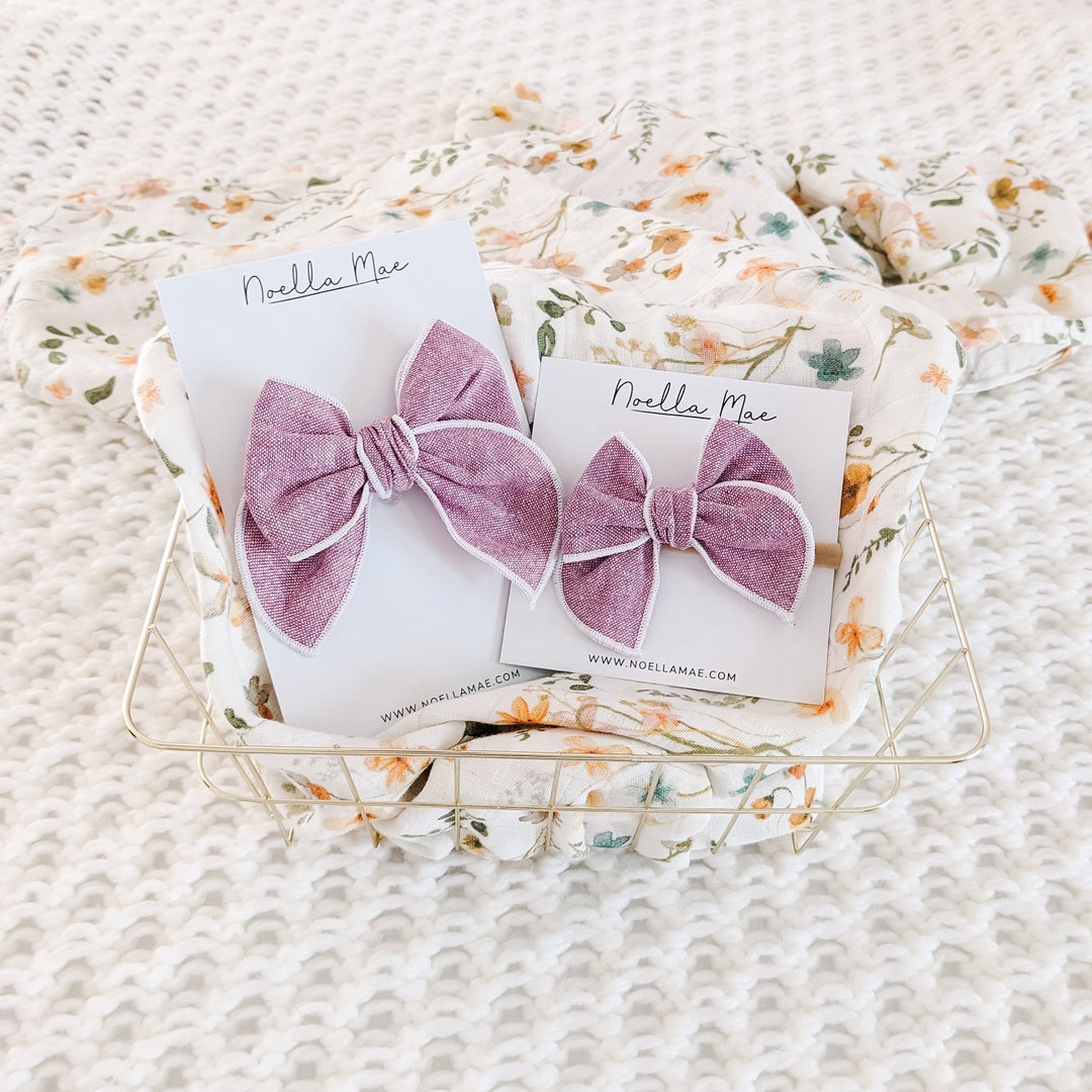 Berry Mama and Mini Matching Bow Set, Girls Fable Bows, Big and Little ...