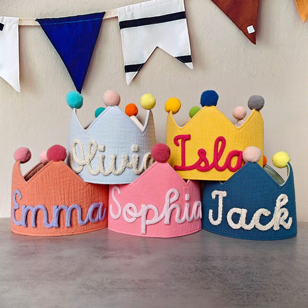 Birthday Crown With Name, Custom Birthday Party Crown With Baby Name ...