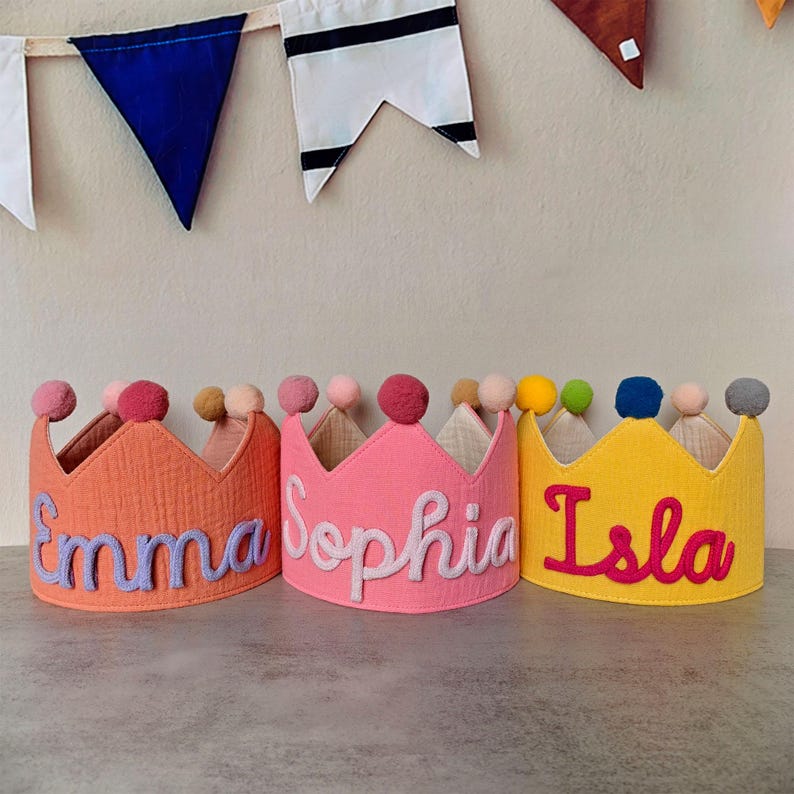Birthday Crown With Name, Custom Birthday Party Crown With Baby Name ...
