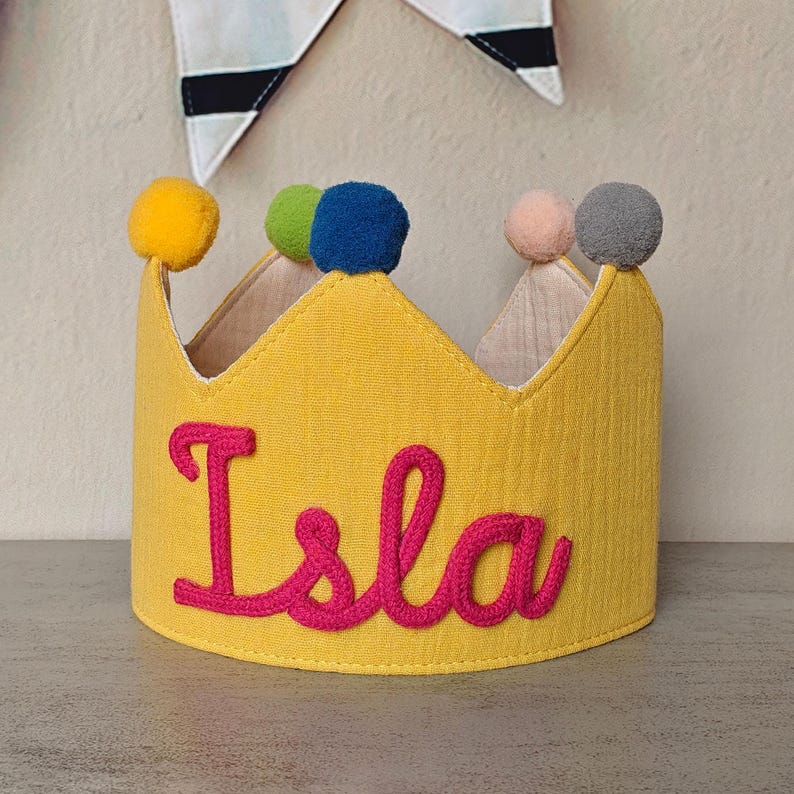 Birthday Crown With Name, Custom Birthday Party Crown With Baby Name ...