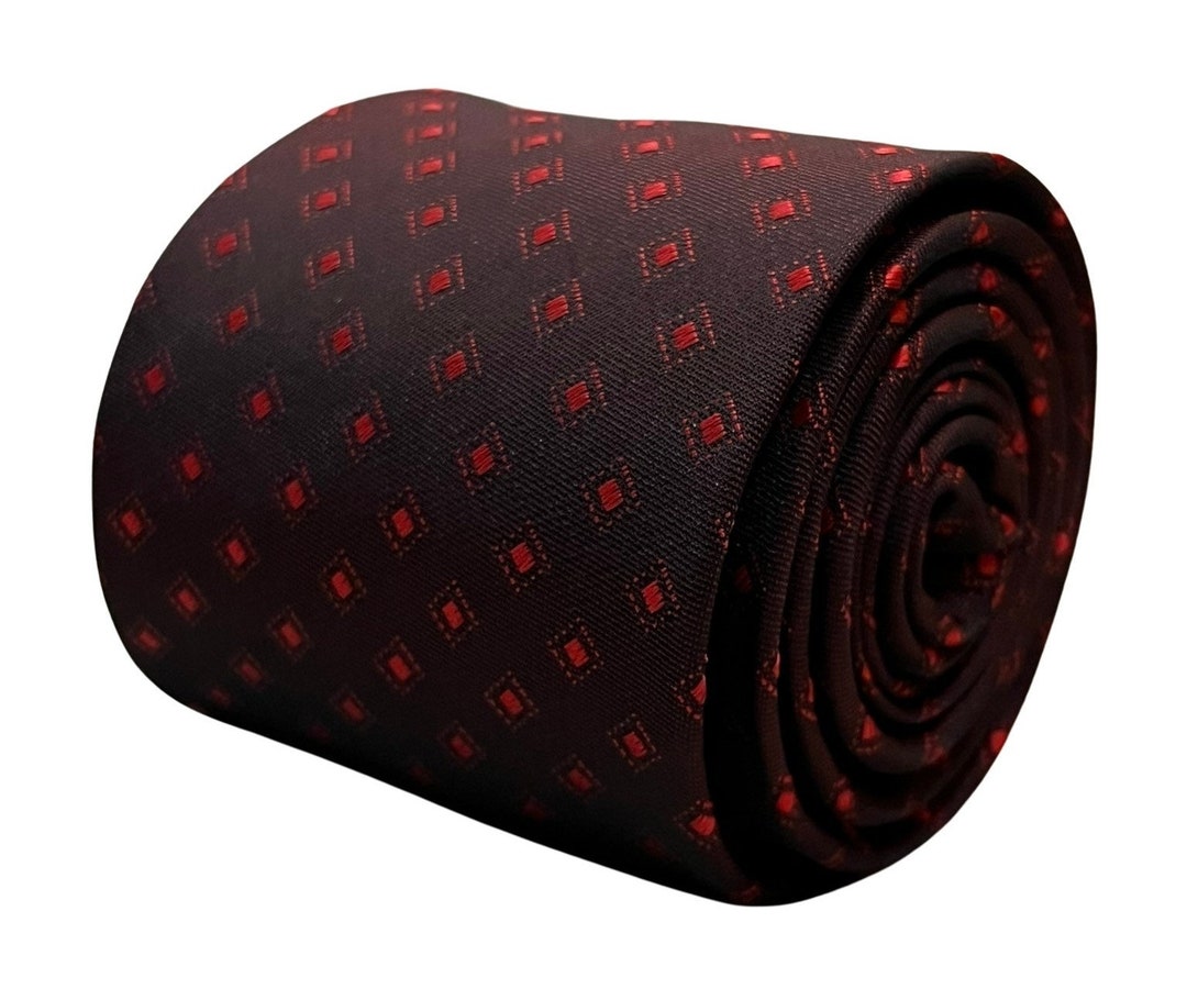 Mens Tie Chocolate Coffee Brown Red Polka Spot-ty Wedding Design by ...